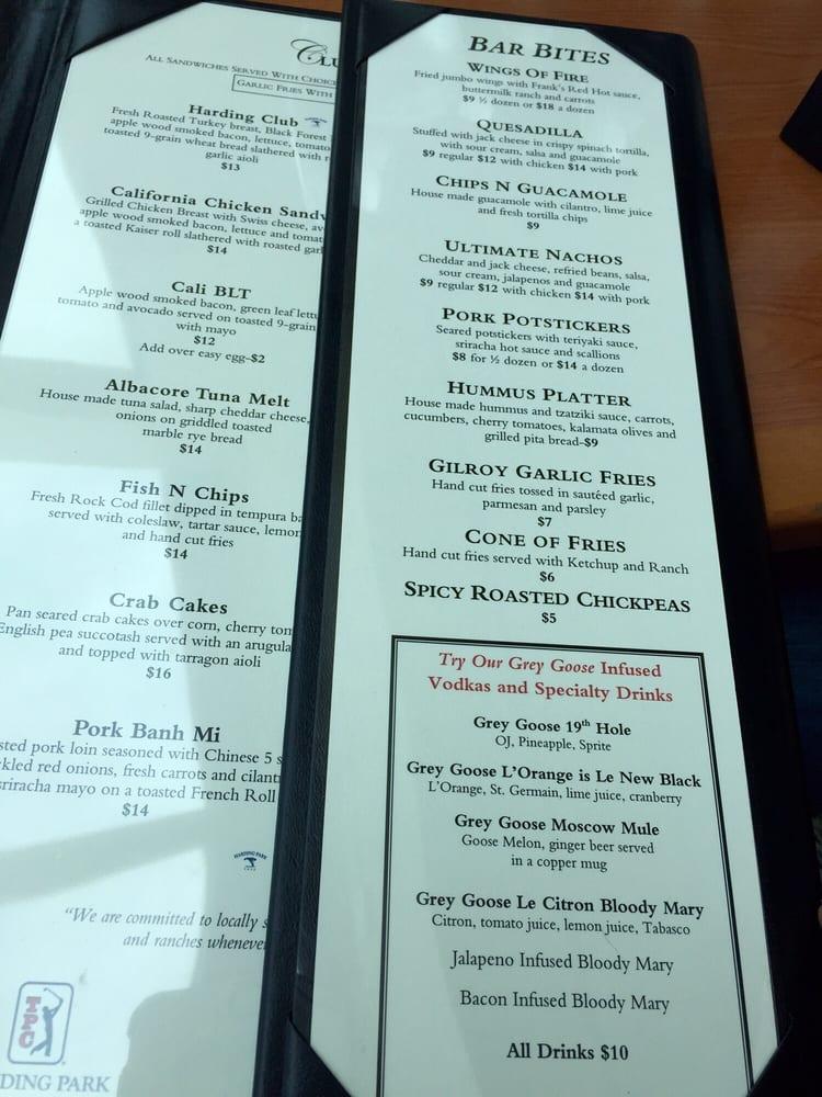 Menu at Cypress Grill restaurant, San Francisco