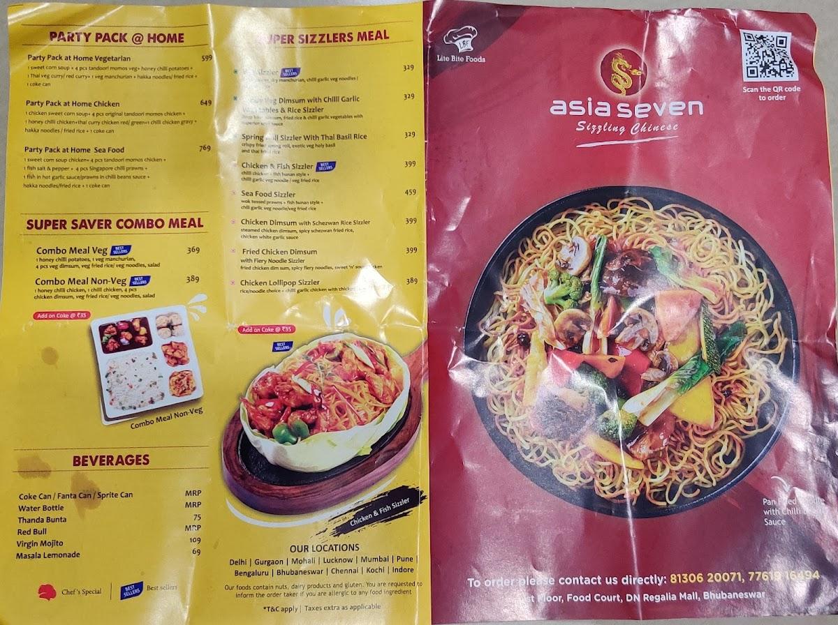 Menu at Asia Seven Express Patrapada, Bhubaneswar, Service Rd S Shop 105
