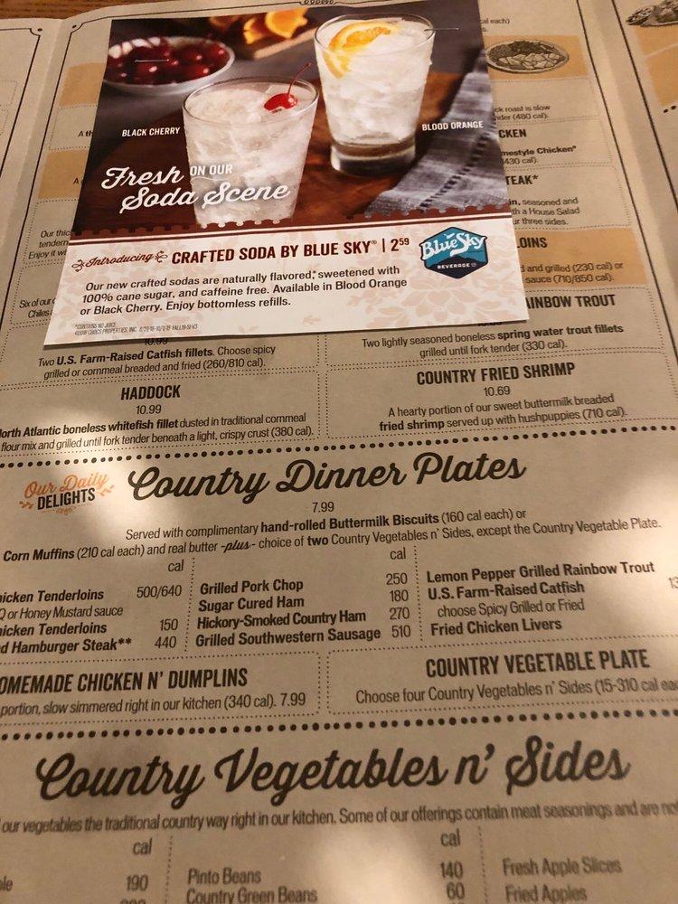 Menu at Cracker Barrel Old Country Store, Kingman