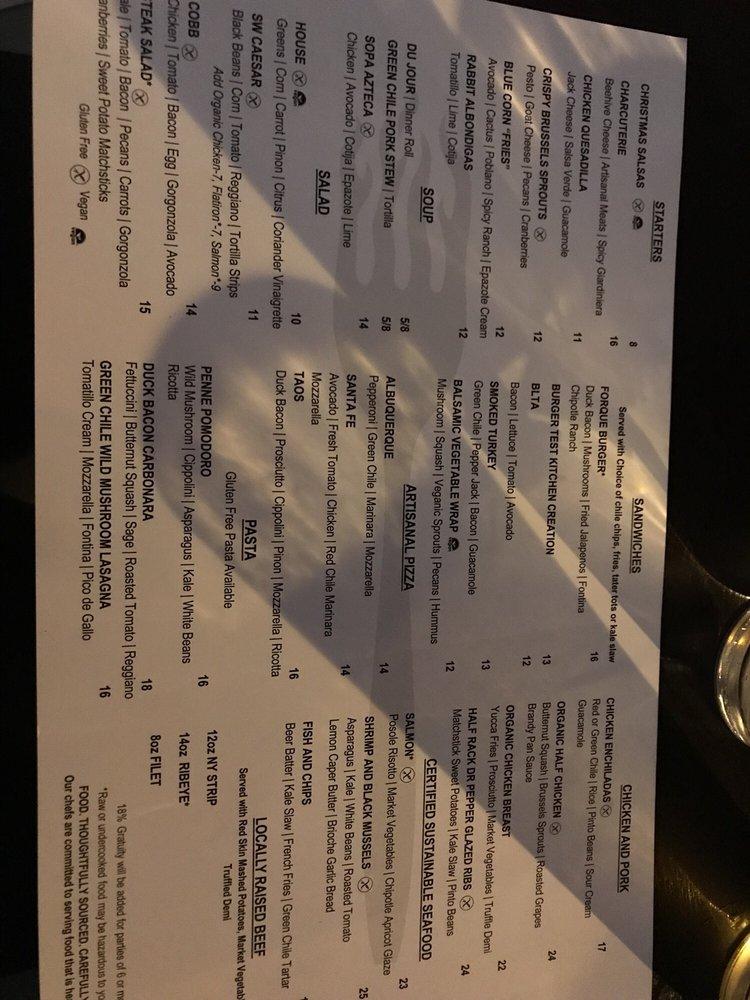 Menu at Forque Kitchen and Bar, Albuquerque