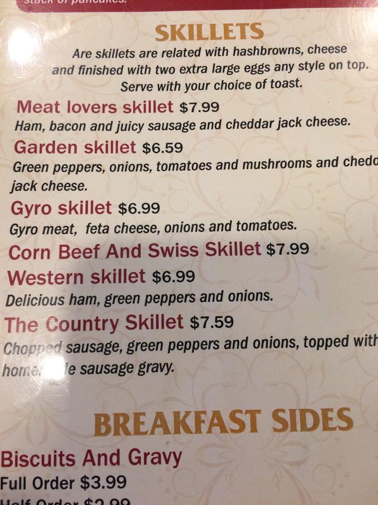 Menu at Oak Diner restaurant, Royal Oak