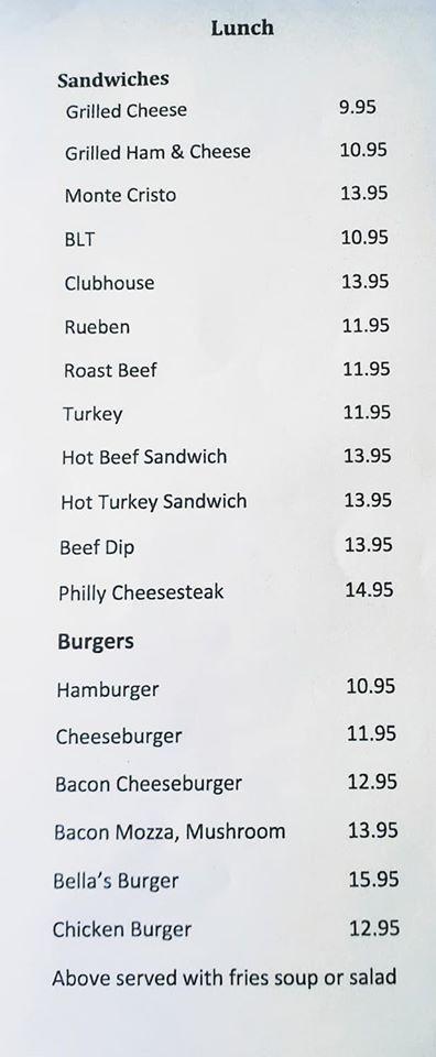 Menu at Beach Corner Restaurant, Stony Plain
