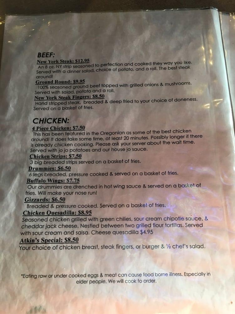 Menu at Frosty's Saloon & Grill pub & bar, Napavine, 113 W Front St