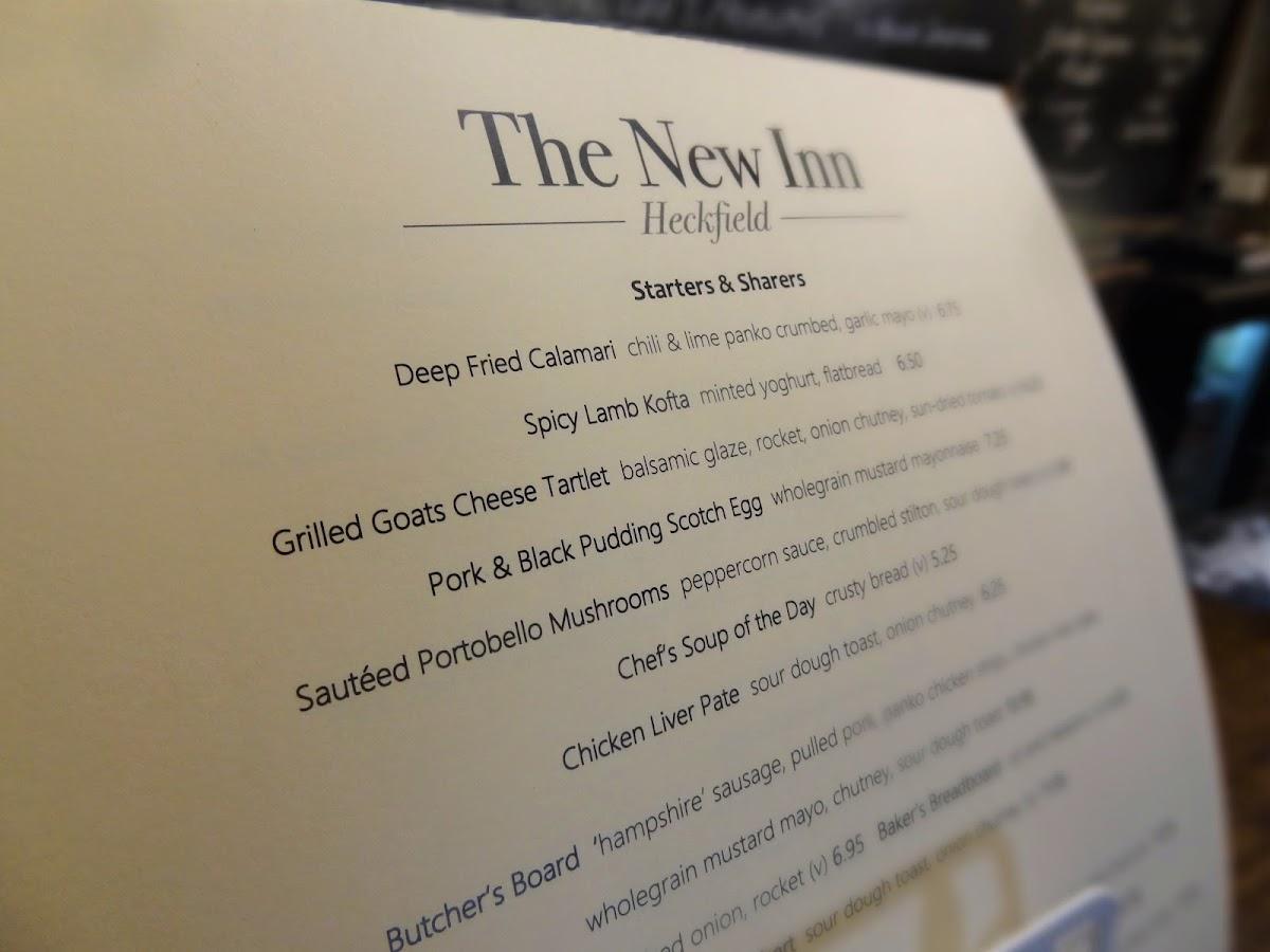 Menu at THE NEW INN at HECKFIELD pub & bar, Hook