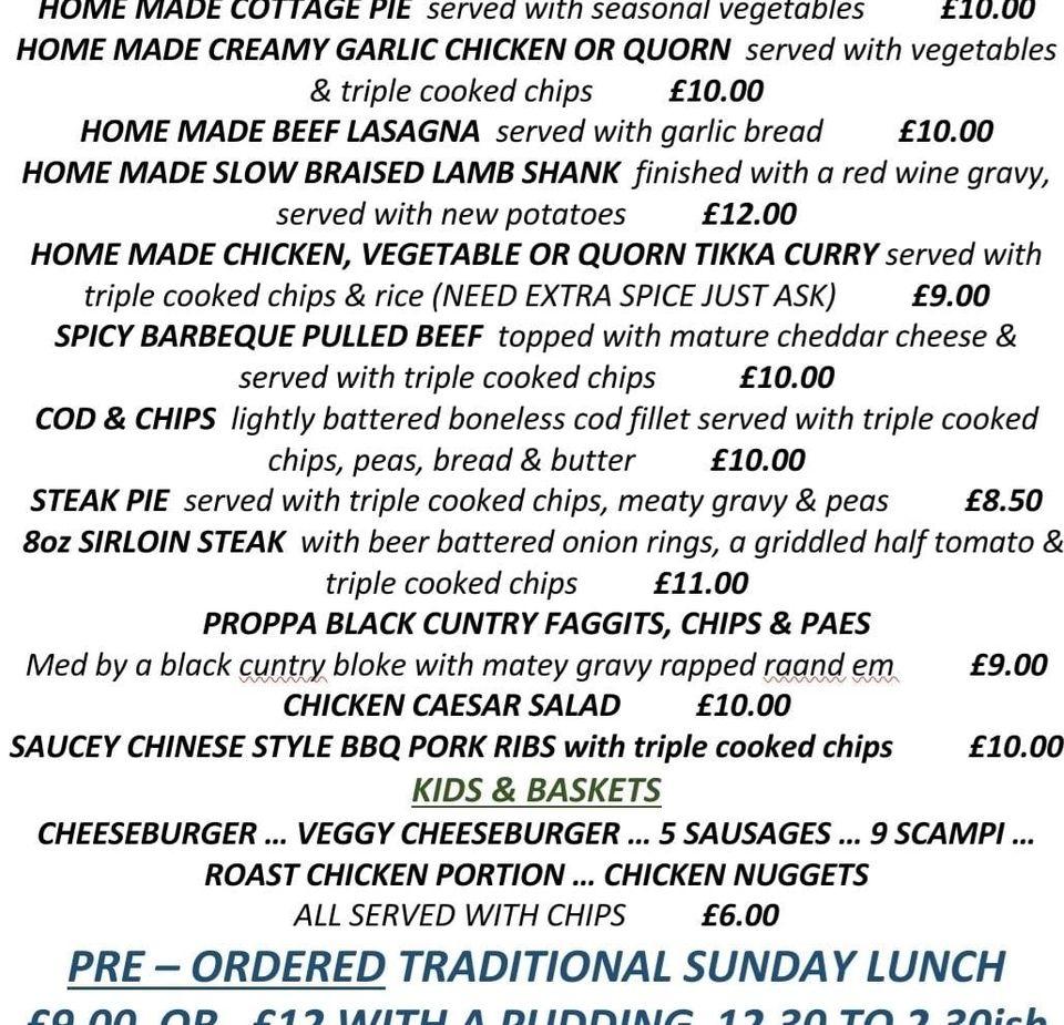 Menu at The Maple Leaf pub & bar, Worcester