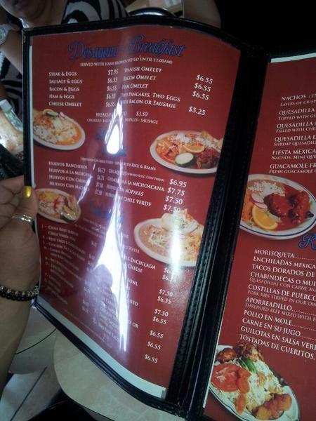 Menu at Cielito Lindo restaurant, Riverside
