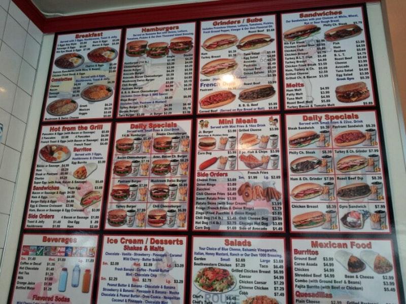 Menu at Connal's restaurant, Pasadena