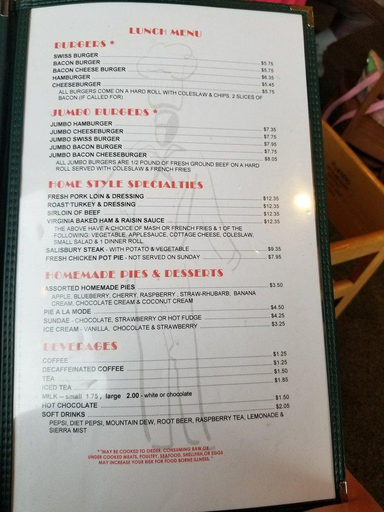 Menu at Dobb's Country Kitchen restaurant, Hallstead