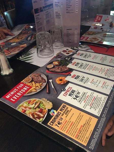 Menu at Hippopotamus BBQ, Annecy