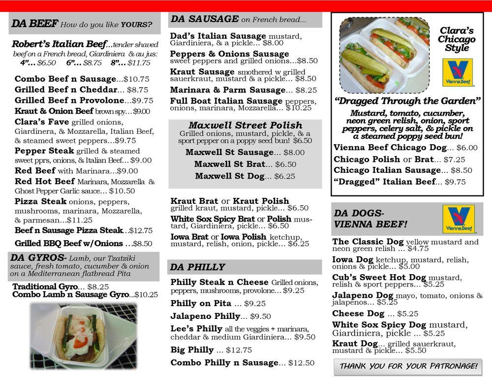 Menu at DA BEEF restaurant, Rifle, 680 Wapiti Ct