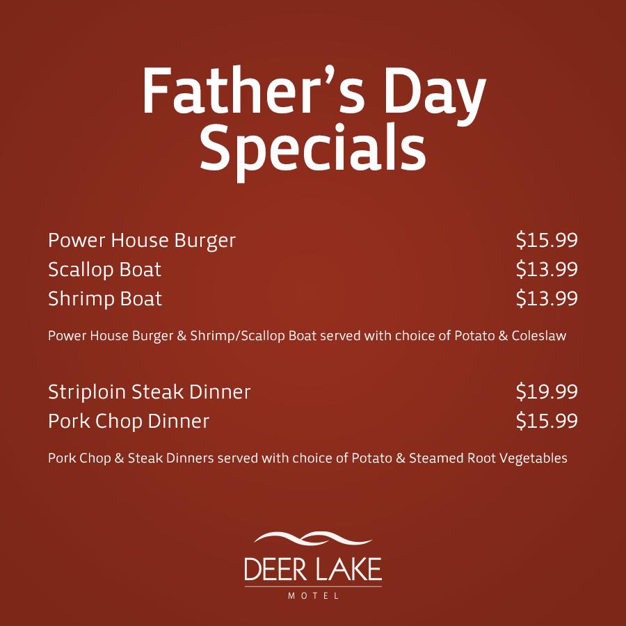 Menu at Deer Lake Motel Family Restaurant, Deer Lake