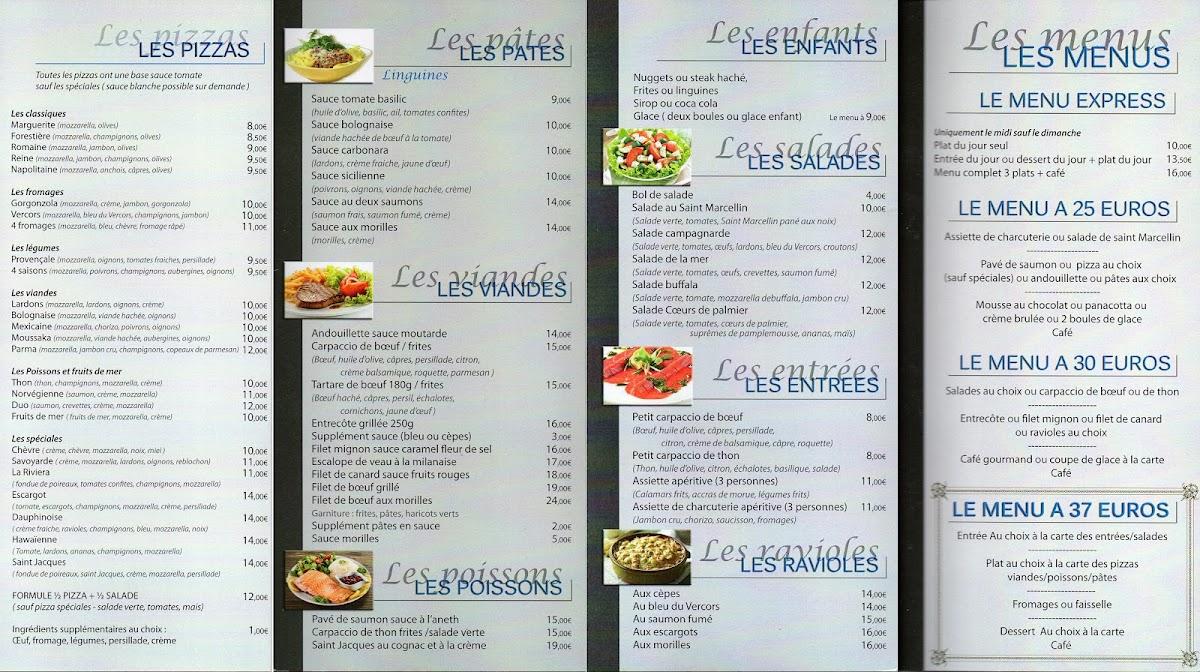 Menu au La Riviera restaurant, Varces-Allières-et-Risset