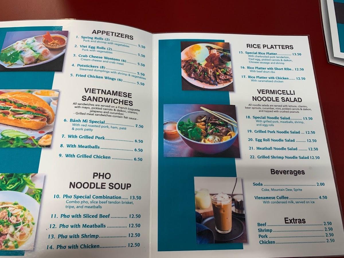 Menu at PhởHolic Taste of Vietnam restaurant, Duluth