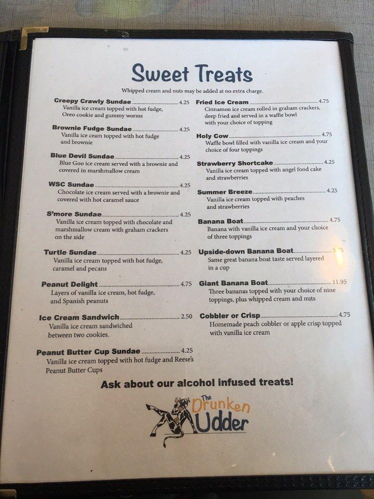Menu at Udder Delights restaurant, Wayne