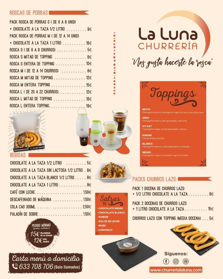 Menu at La Luna De Don Benito restaurant, Don Benito