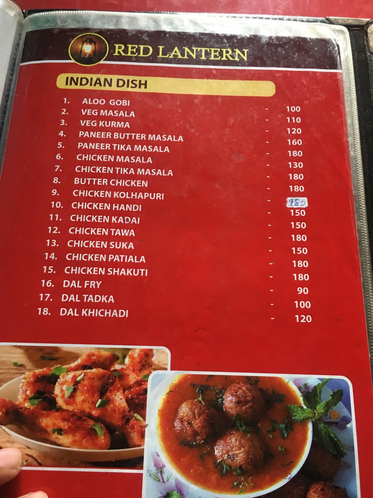 Menu at Red Lantern Restaurant Serves Chinese, Goan Fish Thali, Indian ...