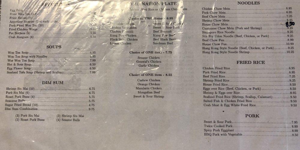 Menu at Asian Wok restaurant, Reno, Stead Blvd