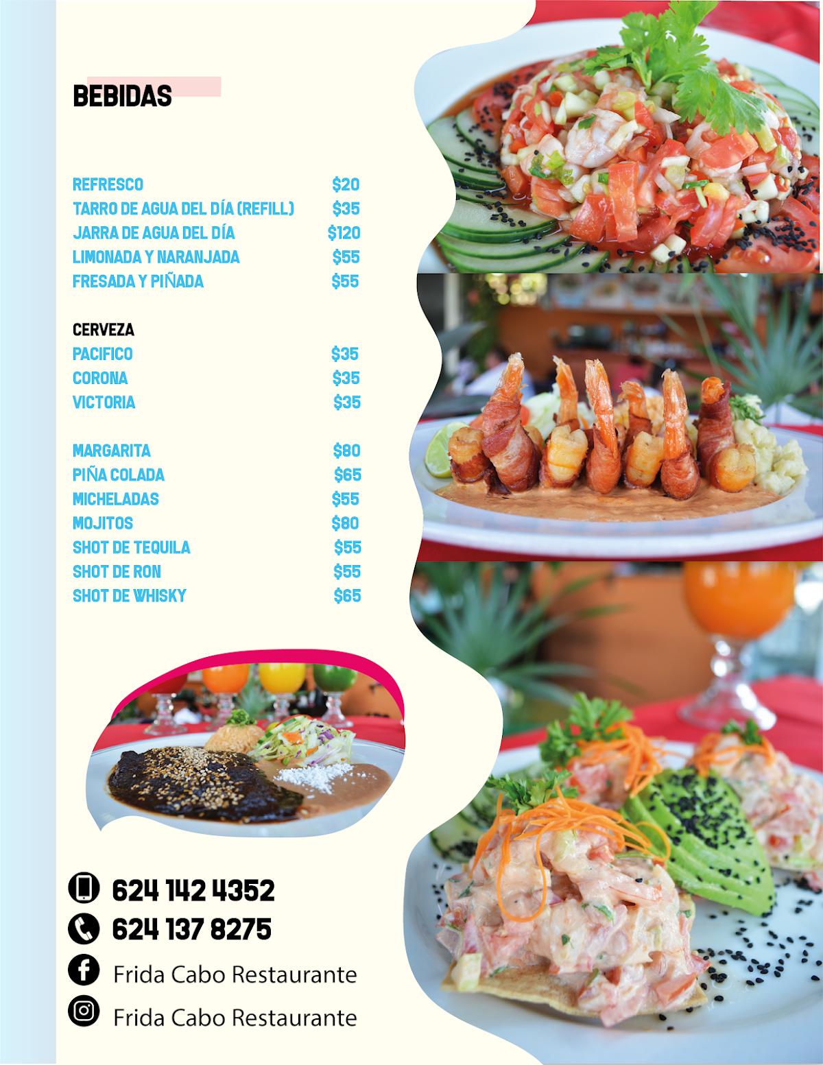Carta de Frida Cabo Restaurante, San José del Cabo