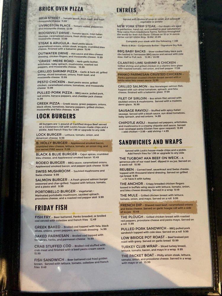 Menu at Lock 34 Bar & Grill, Lockport