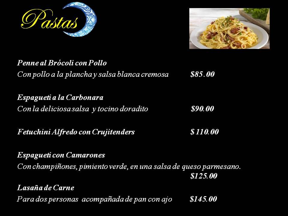 Menu at La Luna Restaurante Mérida, Merida