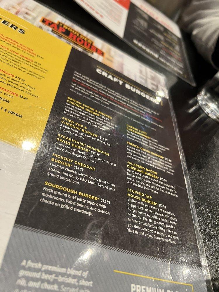 Menu at Boulder Tap House pub & bar, St. Cloud
