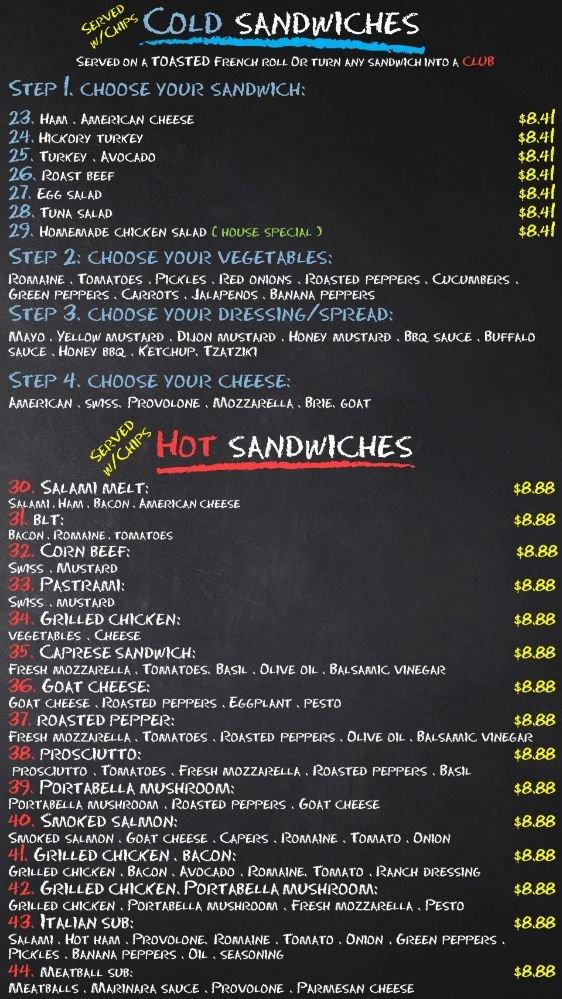 Menu at BISHCO cafe, Gloucester