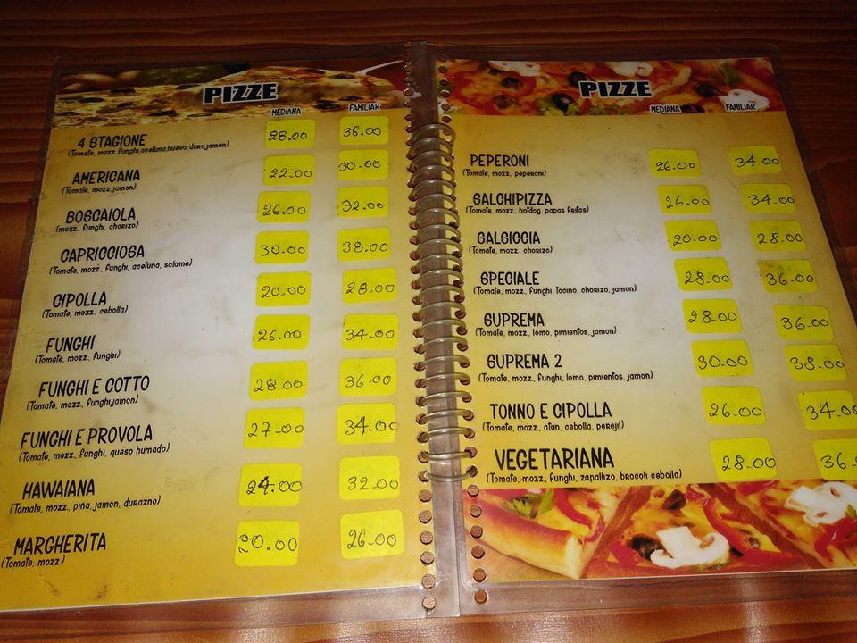 Menu at Pizzeria Mamma Mia - La Vera Pizza Italiana, San Vicente de ...