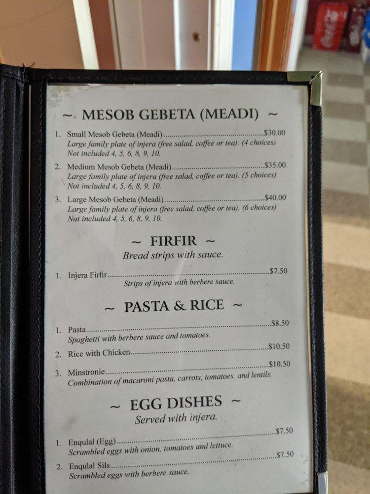 Menu at Red sea Eritrean and ethiopian resturant restaurant, Ottumwa
