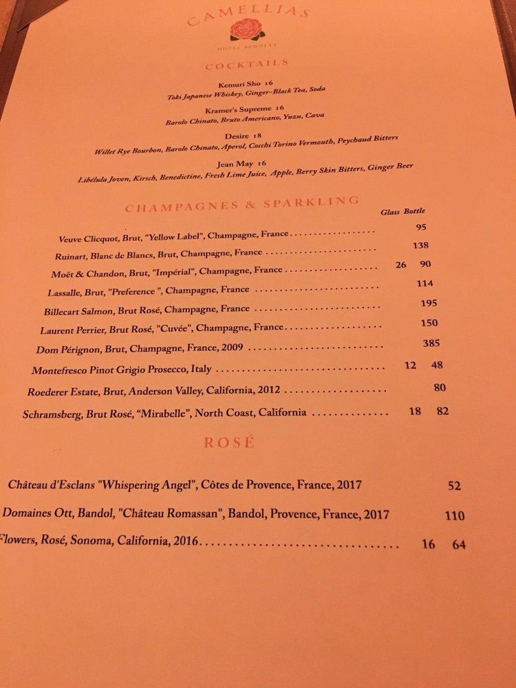 Menu at Camellias pub & bar, Charleston