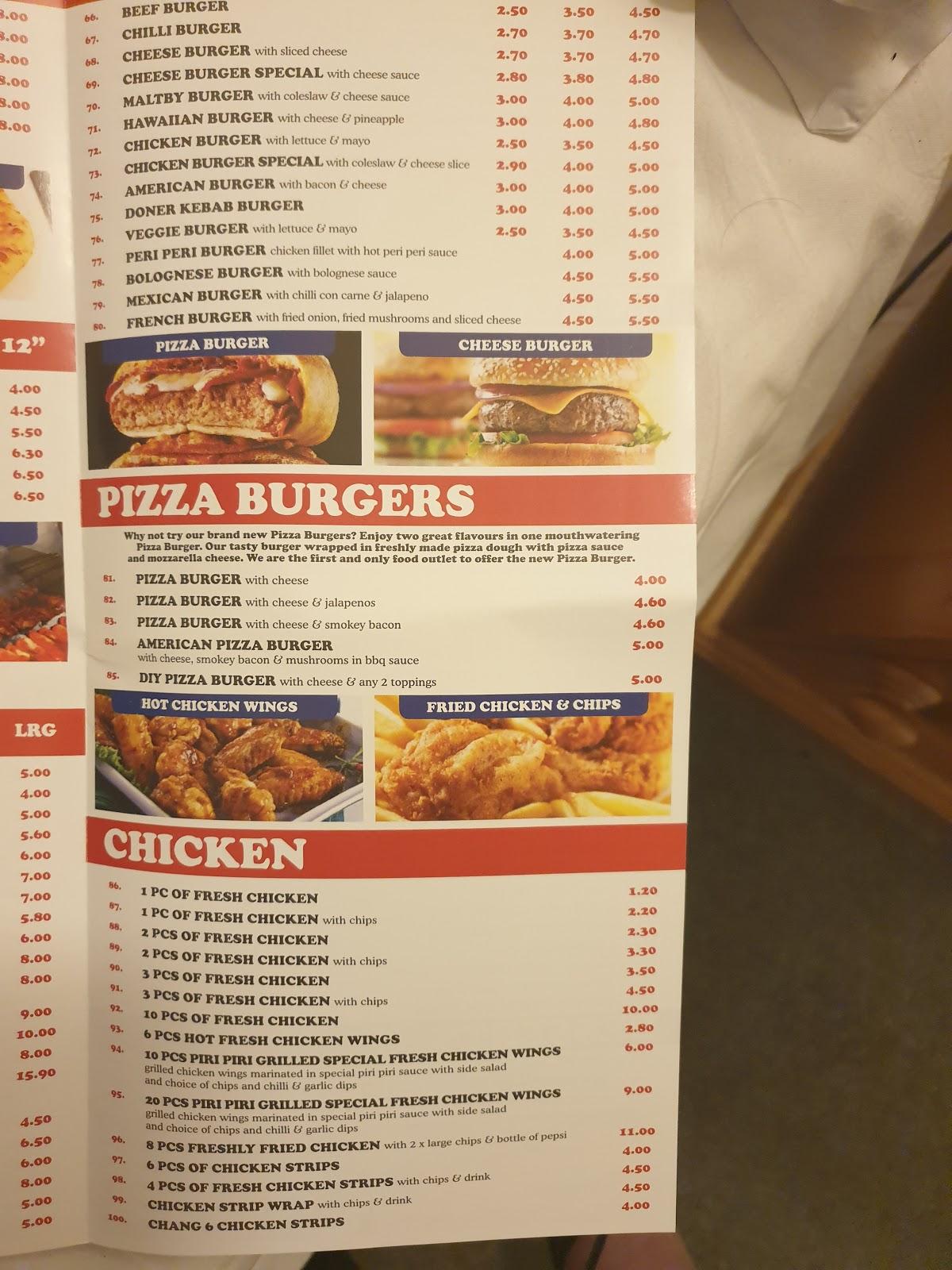 Menu at Maltby Express pizzeria, Maltby, 48 High St
