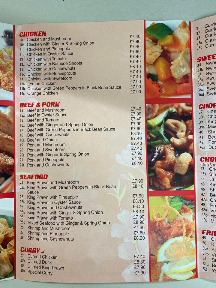 Menu at Martins Takeaway fast food, Bo'ness