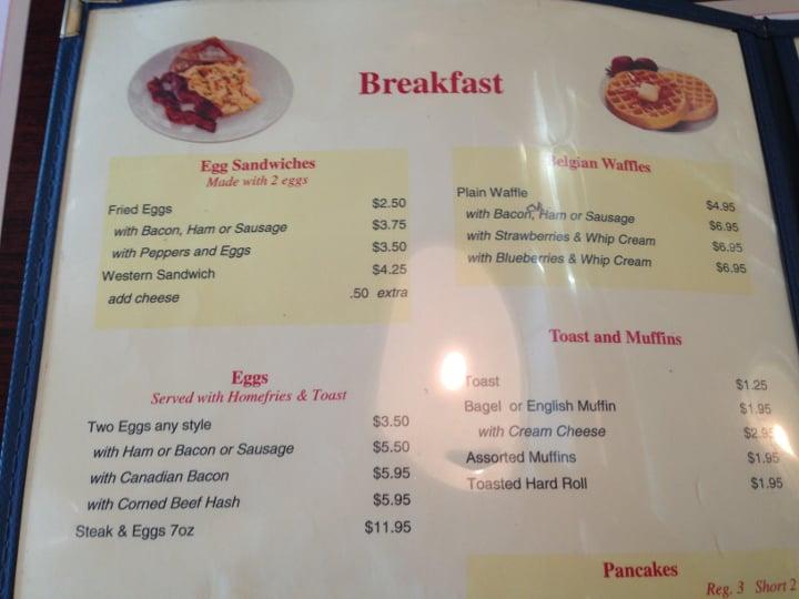 Menu at Uncle D's Diner restaurant, Berlin