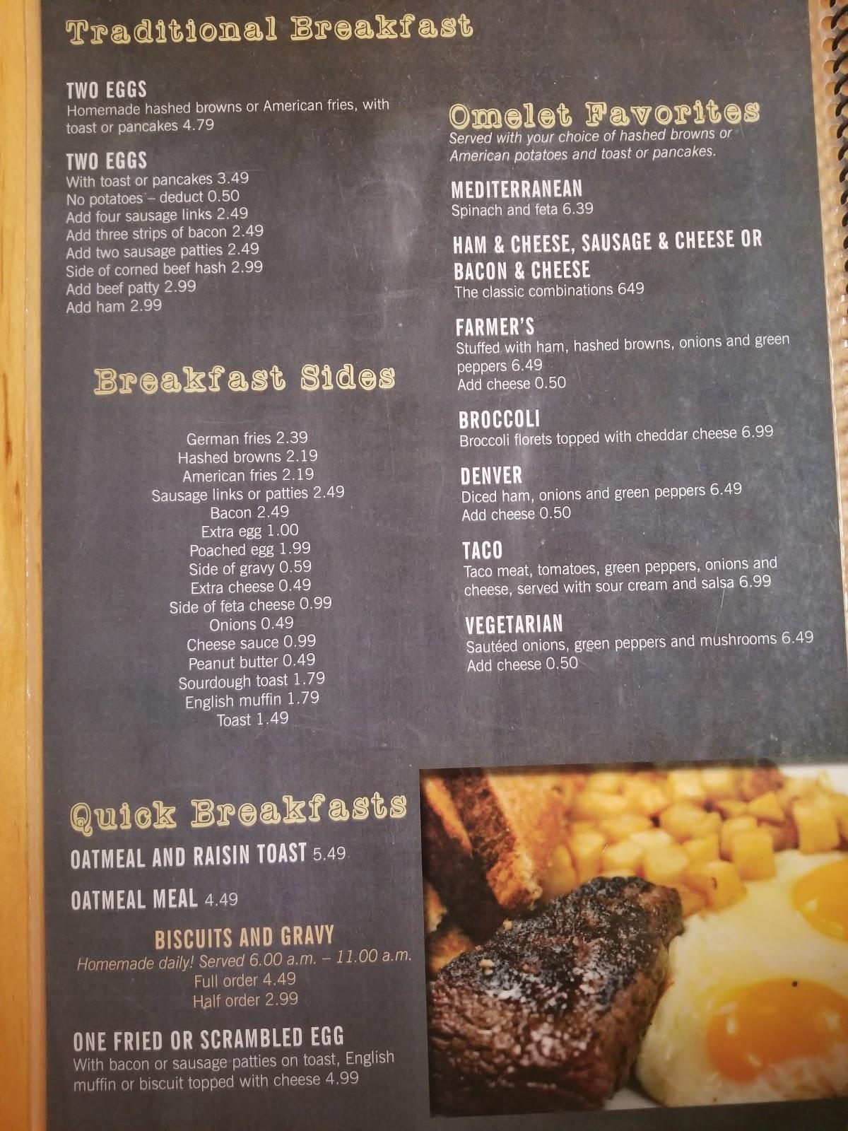 Menu at Benjy's Restaurant, Washington