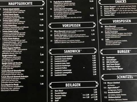 Speisekarte von Behrooz Restaurant - Persische Spezialitäten, Sankt ...