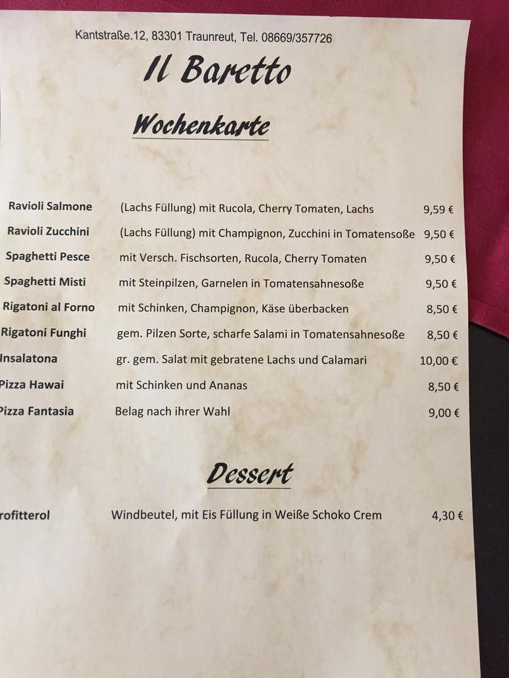 Speisekarte von Il Baretto, Traunreut