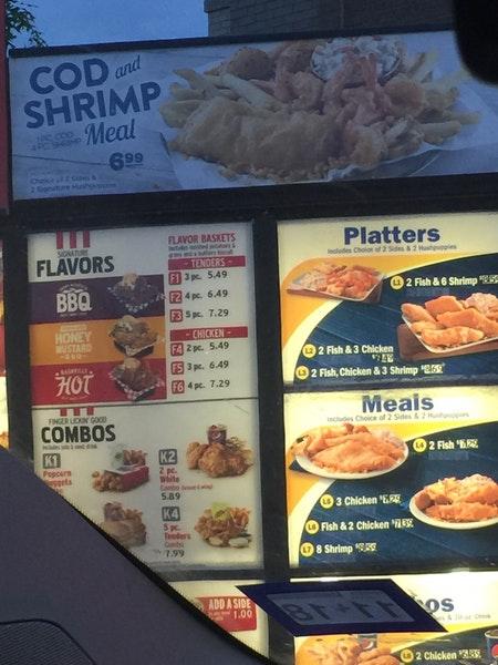 Menu at Long John Silver's fast food, Little Elm, W Eldorado Pkwy E