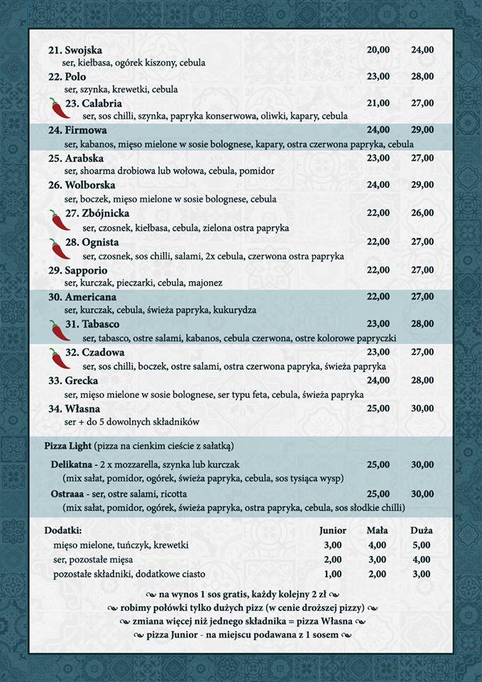 Menu at Pizzeria AGAPI Wolbórz, Wolbórz