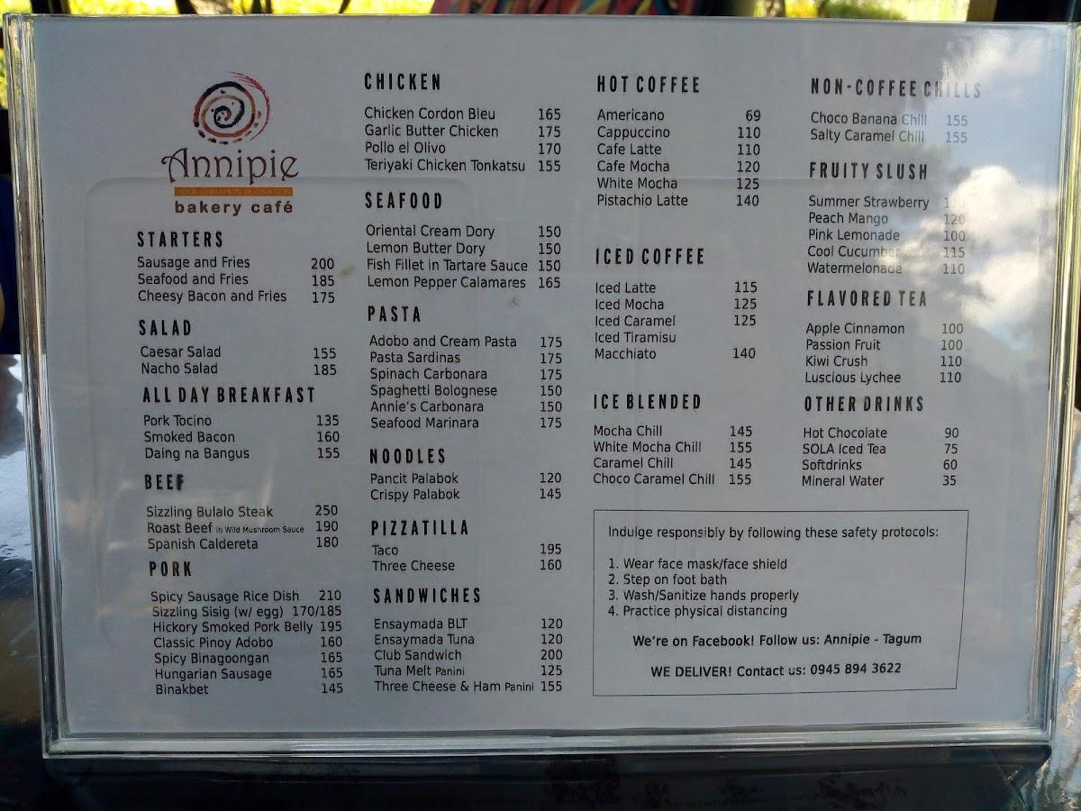 Carta del café Annipie, Taúm, 22 Apokon Rd
