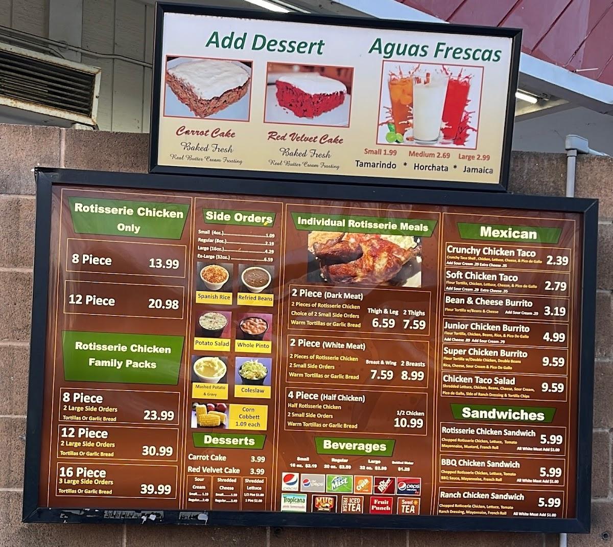 Menu at Chicken Express fast food, Vallejo