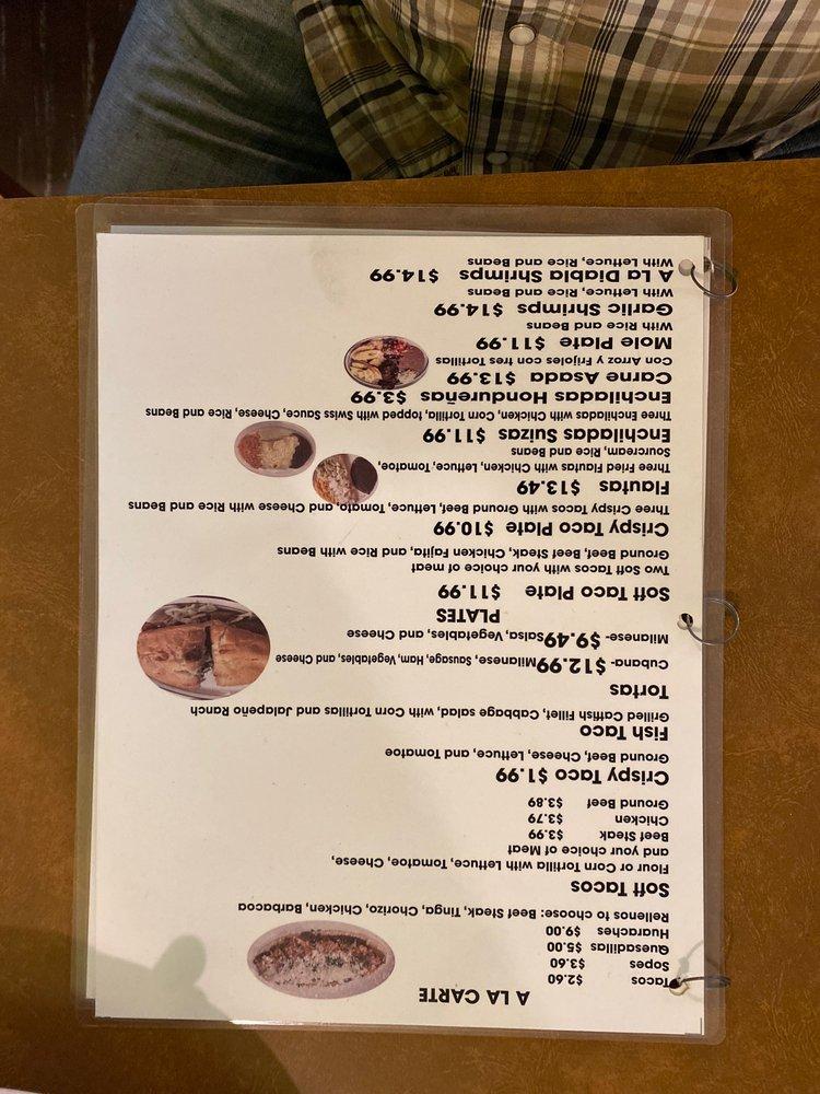 Menu at Don Chiquito's Mexican Restaurant, Denton