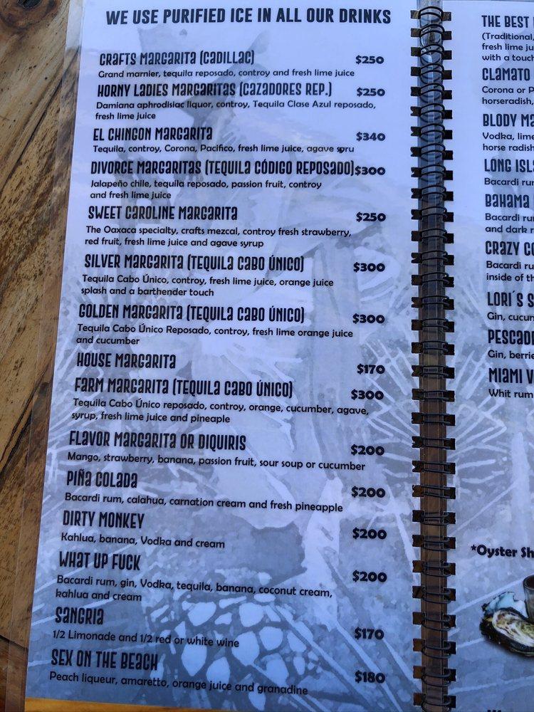 Menu at Fisherman’s Landing restaurant, Cabo San Lucas