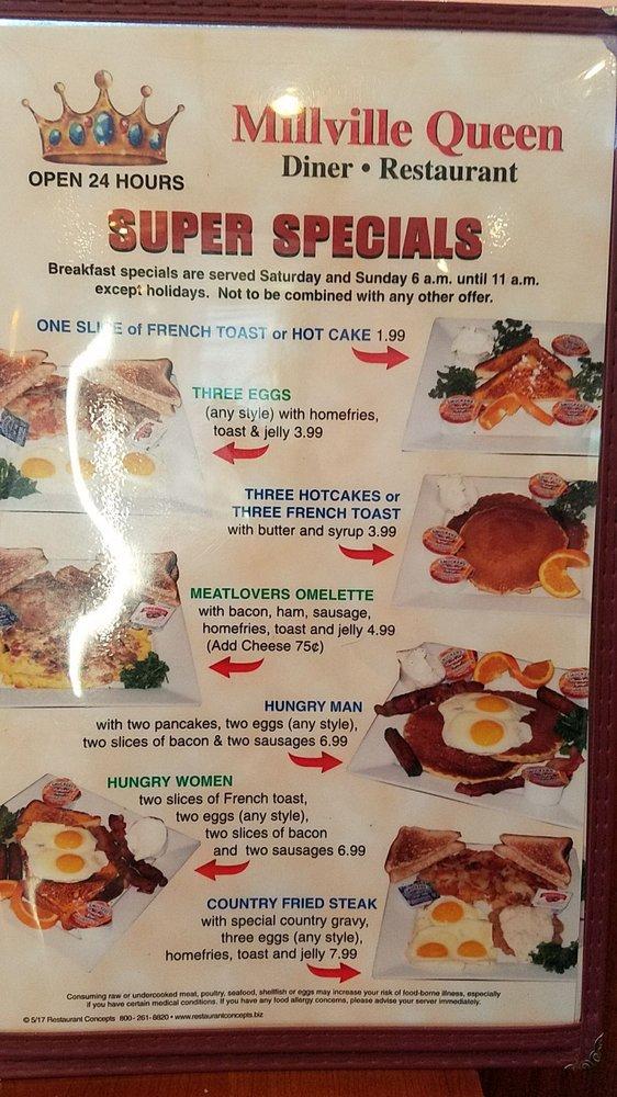 Menu at Millville Queen Diner restaurant, Millville