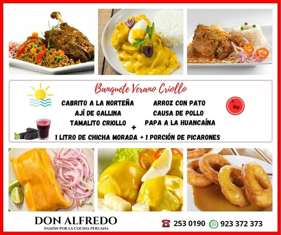 Menu at Restaurante Don Alfredo, La Victoria
