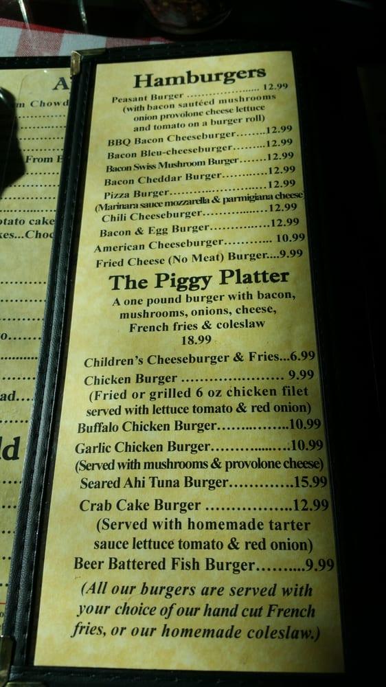 Menu at The Italian Peasant pizzeria, Tubac