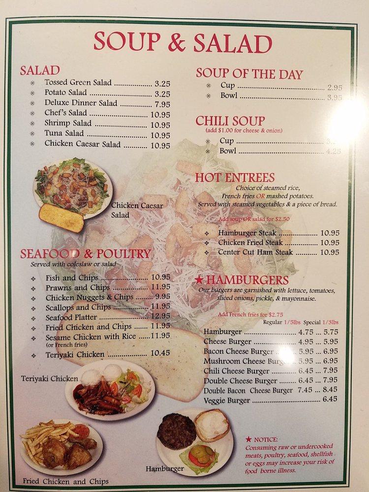 Menu at Young's Restaurant, Seattle
