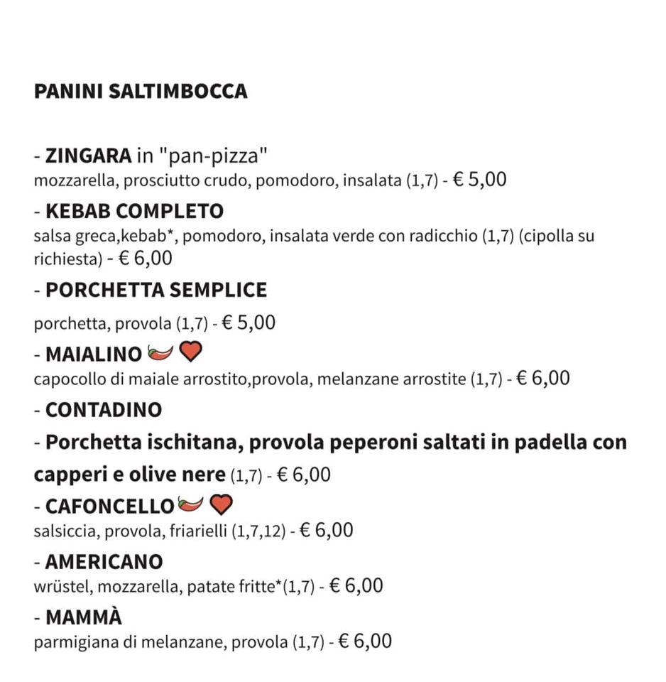 Menu da Antico Girarrosto Ischitano pizzeria, Ischia