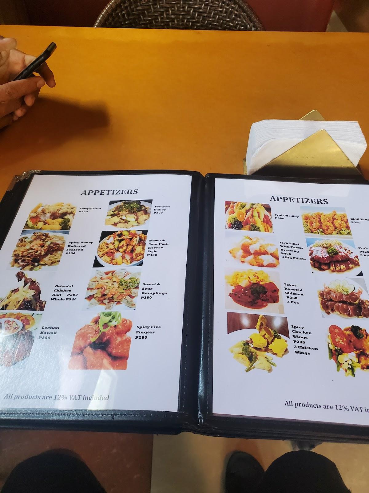 Menu at Cafe Will, Baguio