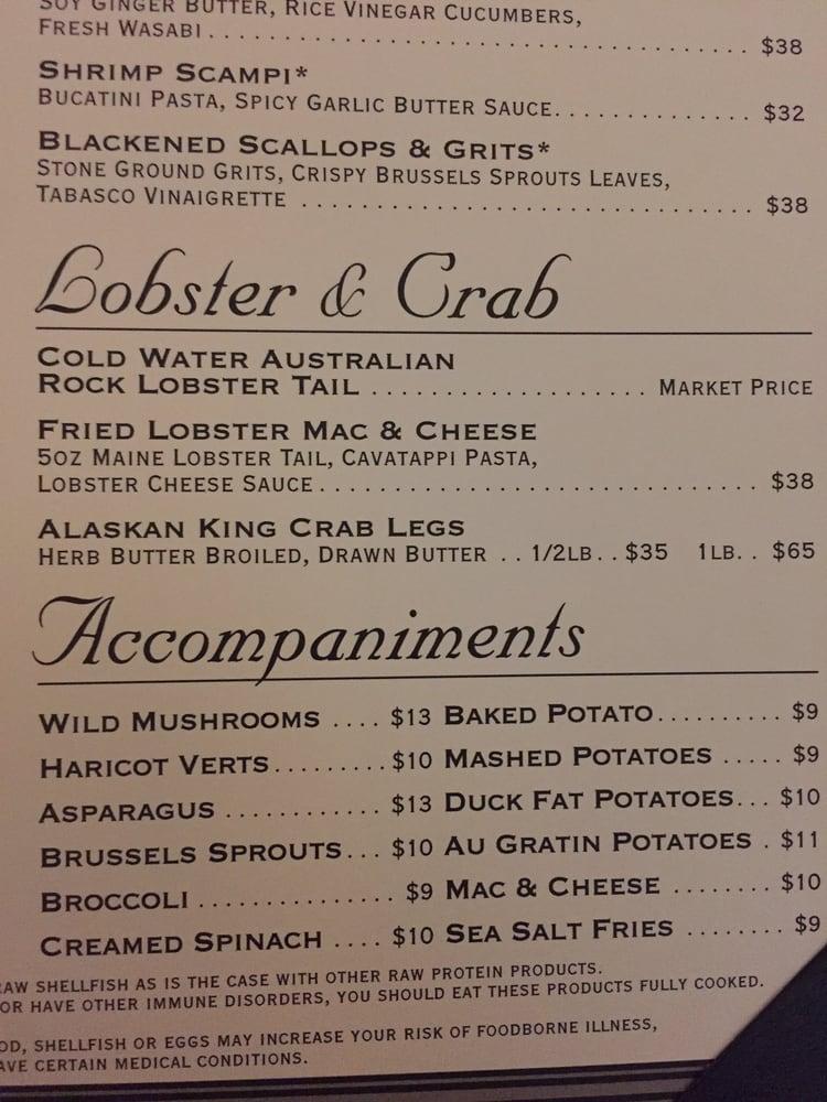 Menu at Vic & Anthony's Steakhouse, Lake Charles, Golden Nugget Blvd