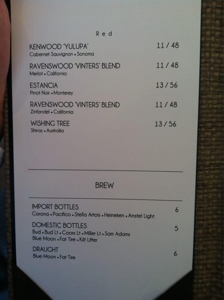 Menu at Lv Bistro restaurant, Scottsdale