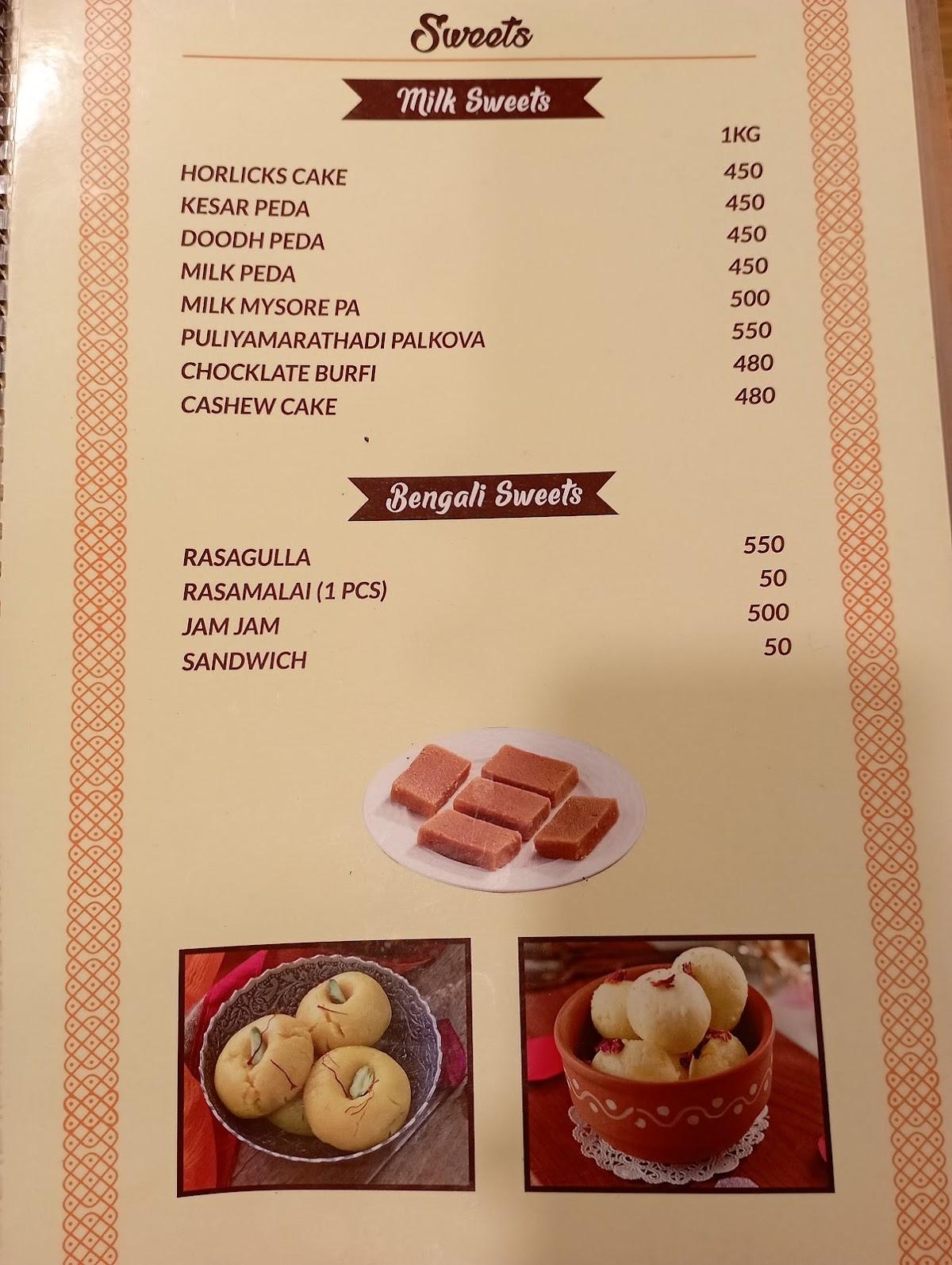 Menu at Madurai Karupatti Coffee, Tea & Tirunelveli Halwa Kadai, Chennai
